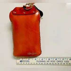 Handmade | Bags | Handmade Orange Leather Puppy Crossbody Bag Cute ...